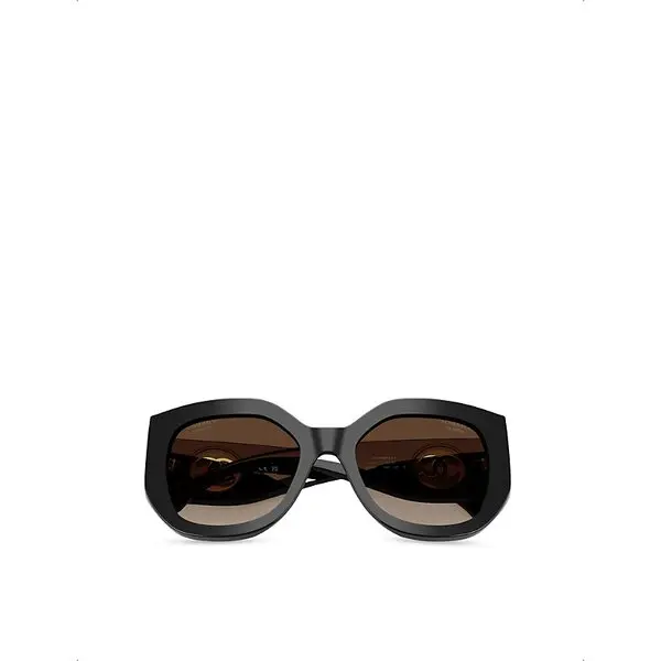 Chanel Butterfly-frame Acetate Sunglasses - Black