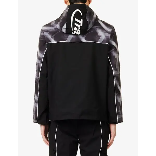 Trapstar Hyperdrive Logo-patch Shell Windbreaker Jacket - Black Black