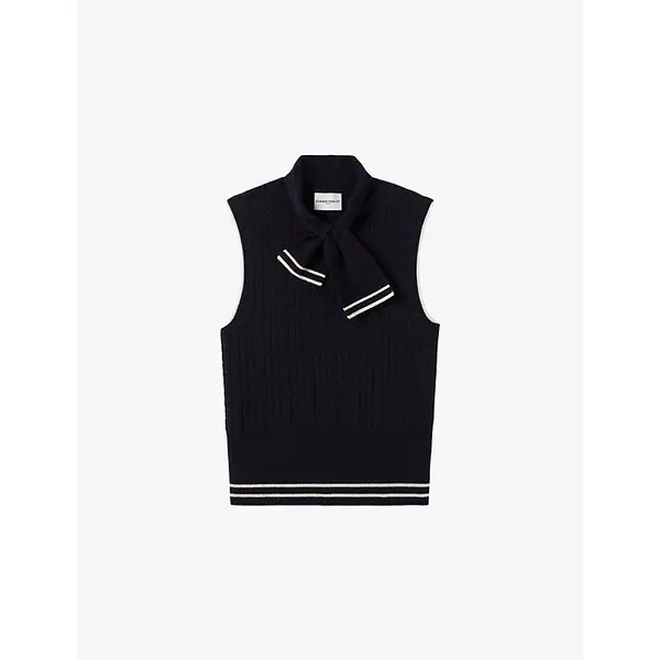 Claudie Pierlot Wool-cashmere Blend Vest - Navy