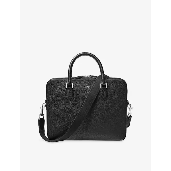 ASPINAL OF LONDON Mount Street Leather Laptop Bag - Black