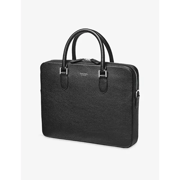 ASPINAL OF LONDON Mount Street Leather Laptop Bag - Black