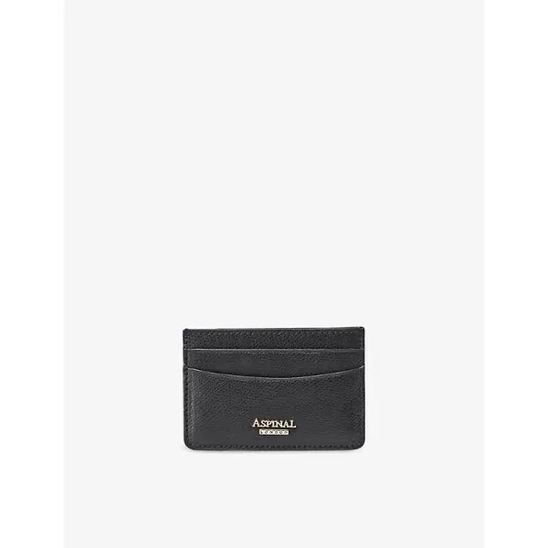 ASPINAL OF LONDON Slim Shield Leather Card Holder - Black