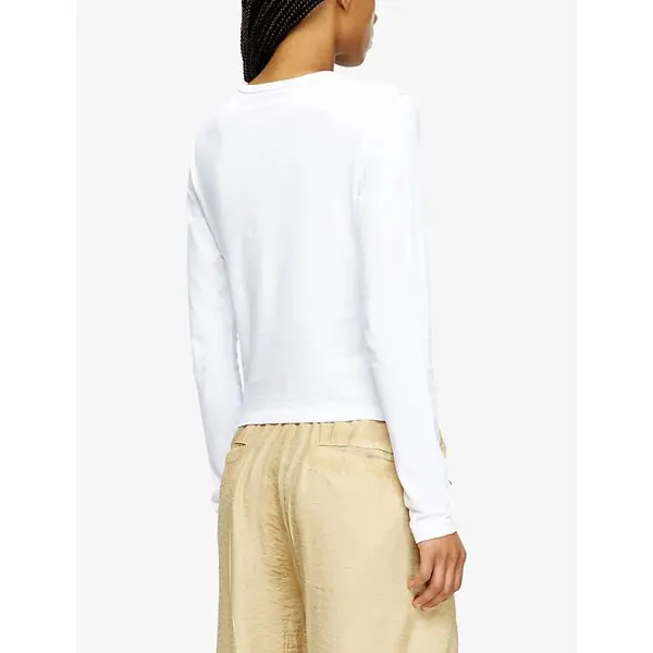 DIESEL® Cotton-jersey Top With Brand Embellishment - 100
