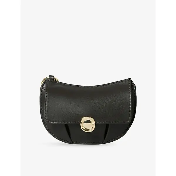 Claudie Pierlot Logo-embossed Leather Coin Purse - Black
