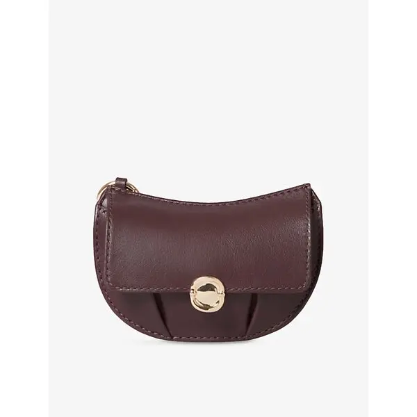 Claudie Pierlot Logo-embossed Leather Coin Purse - Burgundy