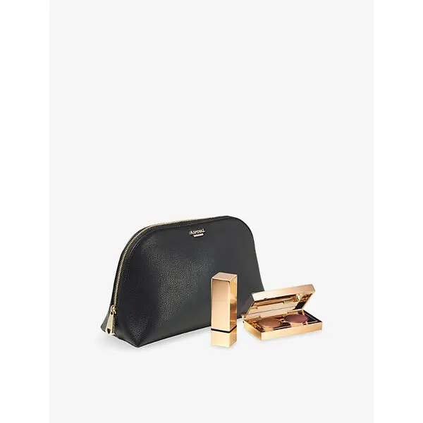 ASPINAL OF LONDON Classic Small Saffiano-leather Cosmetic Case - Black
