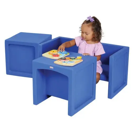 KAPLAN EARLY LEARNING COMPANY Versatile Seating Groupset Of 3 - Dark Blue
