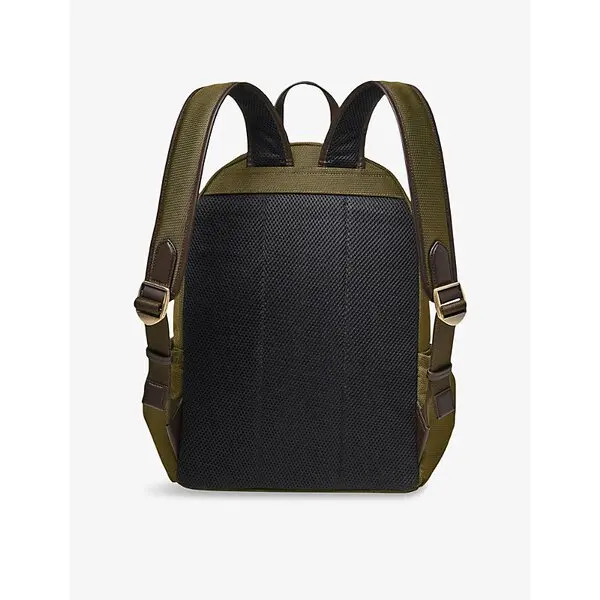 ASPINAL OF LONDON Logo-embellished Woven Backpack - Khaki