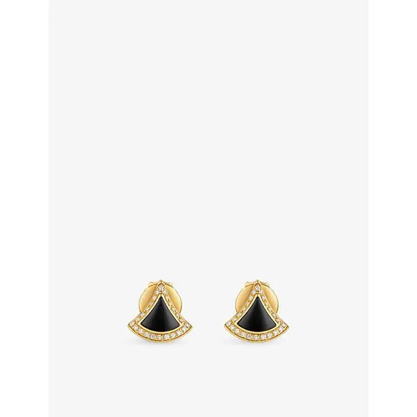 BVLGARI Divas' Dream Yellow-gold, Onyx And Pavé-diamond Earrings - Yellow Gold