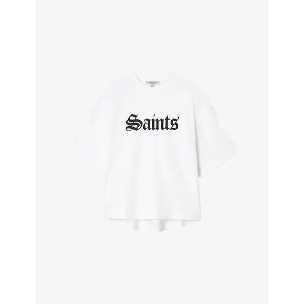 ALLSAINTS Amelie Branded-print Cotton-jersey T-shirt - Optic White