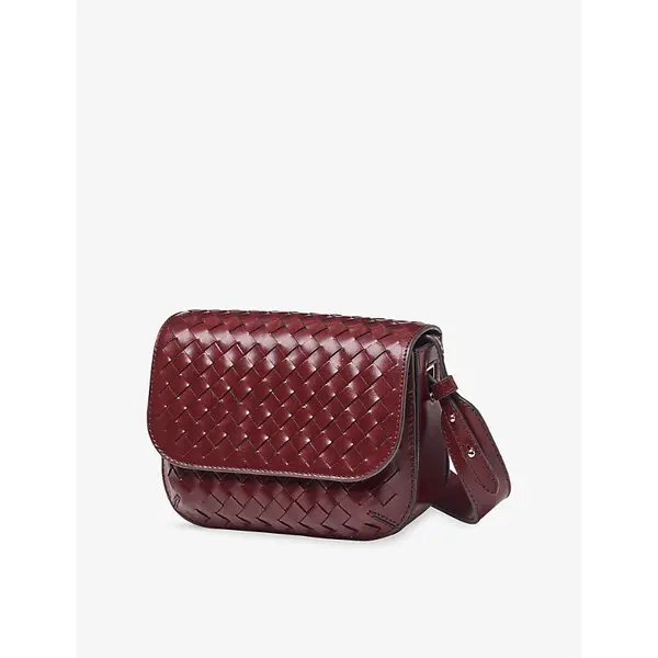 ASPINAL OF LONDON Ella Woven Leather Cross-body Bag - Burgundy