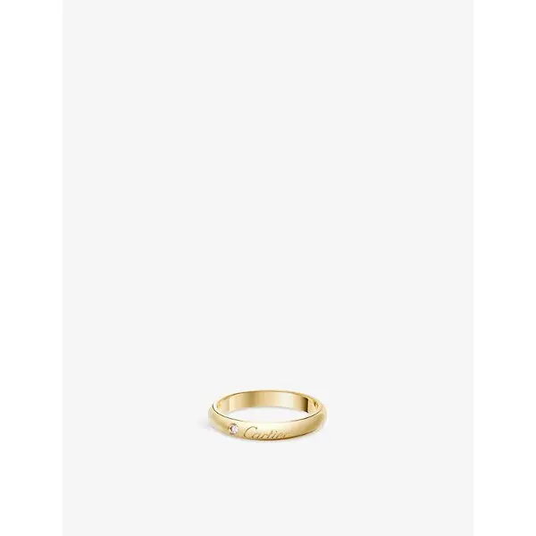 CARTIER C De 3mm 18ct Yellow-gold And 0.02ct Diamond Ring - Yellow Gold