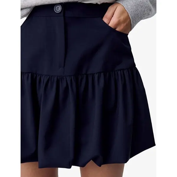 Claudie Pierlot Bubble-hem Wool-blend Mini Skirt