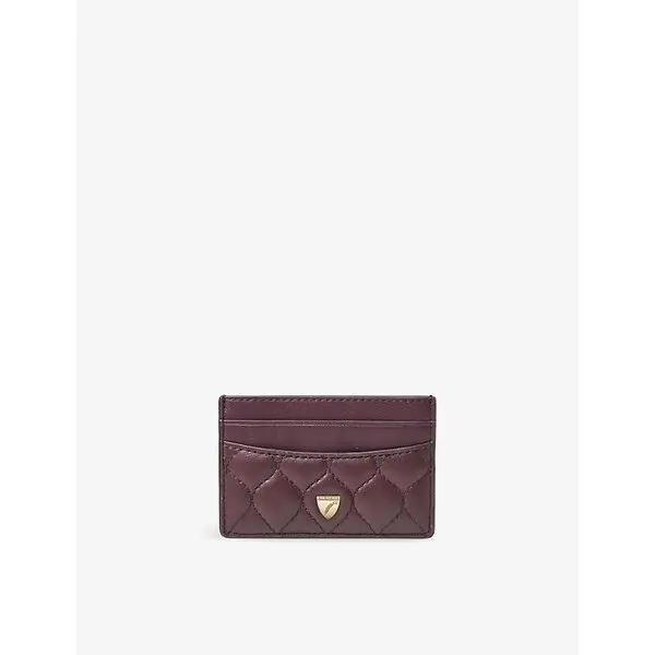 ASPINAL OF LONDON Slim Leather Card Holder - Fig
