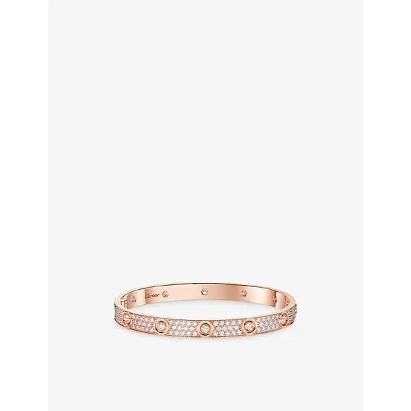 CARTIER Love Classic Pavéd 18ct Rose-gold And Diamond Bracelet - Rose Gold