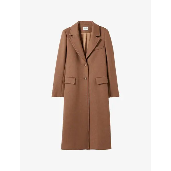 Claudie Pierlot Long Single-breasted Wool-blend Coat