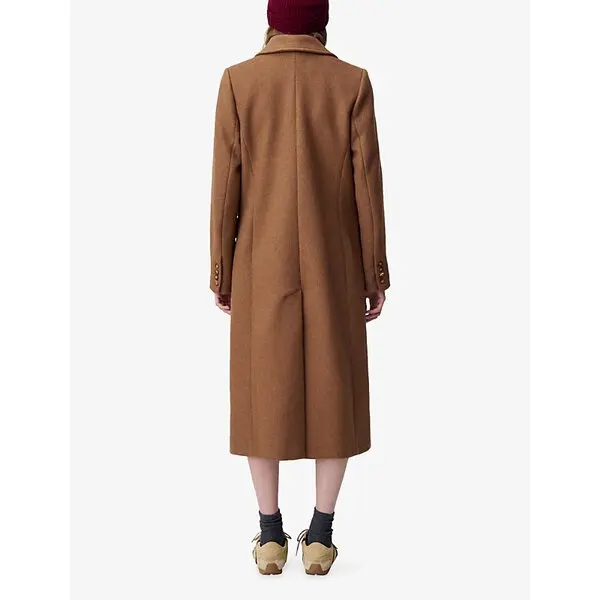 Claudie Pierlot Long Single-breasted Wool-blend Coat