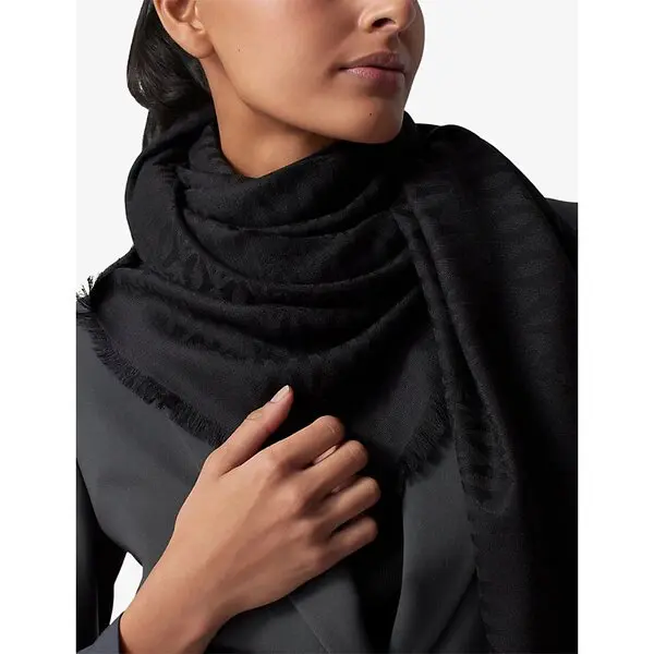 Cartier C De Wool And Silk-blend Shawl