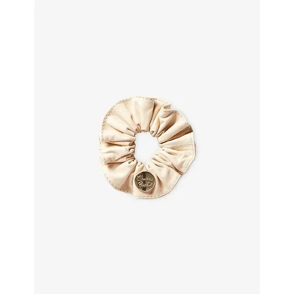Claudie Pierlot Leather Hair Scrunchie - Beige