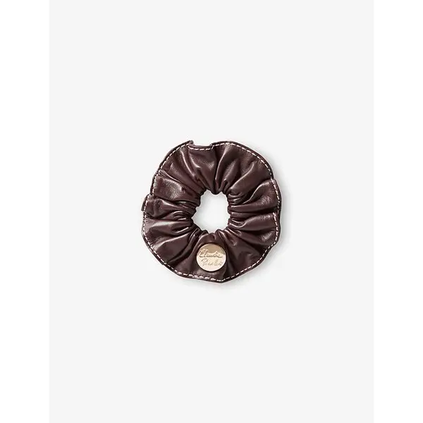Claudie Pierlot Leather Hair Scrunchie - Burgundy