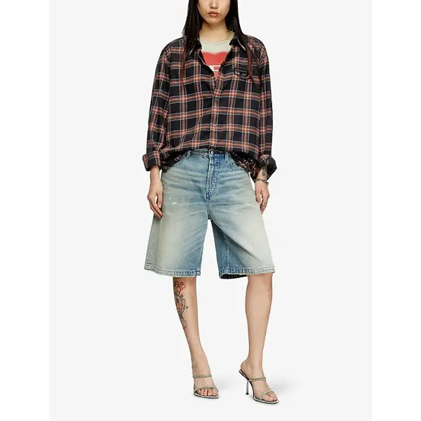 DIESEL® Wide-leg Denim Shorts - 01