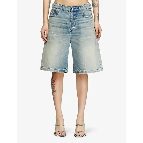 DIESEL® Wide-leg Denim Shorts - 01
