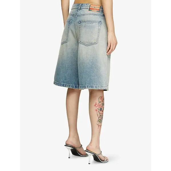 DIESEL® Wide-leg Denim Shorts - 01