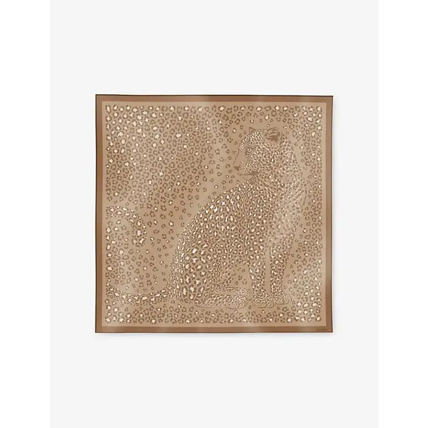 CARTIER Panthère Dots Printed Silk-twill Scarf - Beige