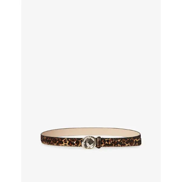 Claudie Pierlot Leopard Print Leather Belt - Multicolored