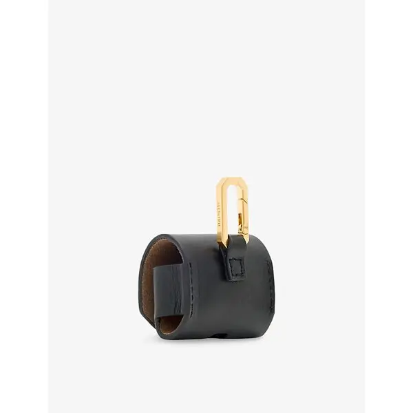 ALLSAINTS Logo-debossed Leather Airpod Case - Black
