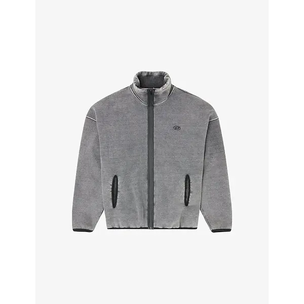 DIESEL® Zipped Stretch Cotton-jersey Sweatshirt - 02a
