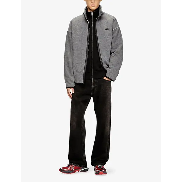 DIESEL® Zipped Stretch Cotton-jersey Sweatshirt - 02a