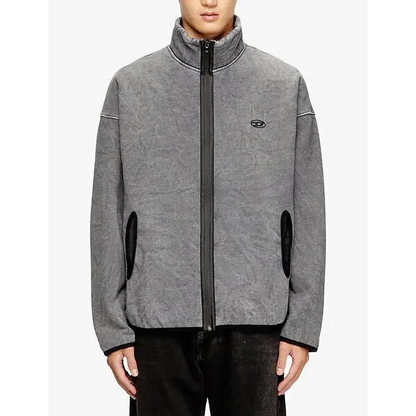 DIESEL® Zipped Stretch Cotton-jersey Sweatshirt - 02a