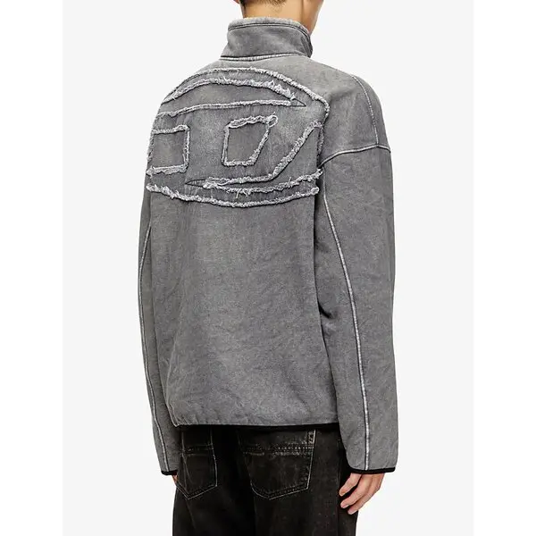 DIESEL® Zipped Stretch Cotton-jersey Sweatshirt - 02a