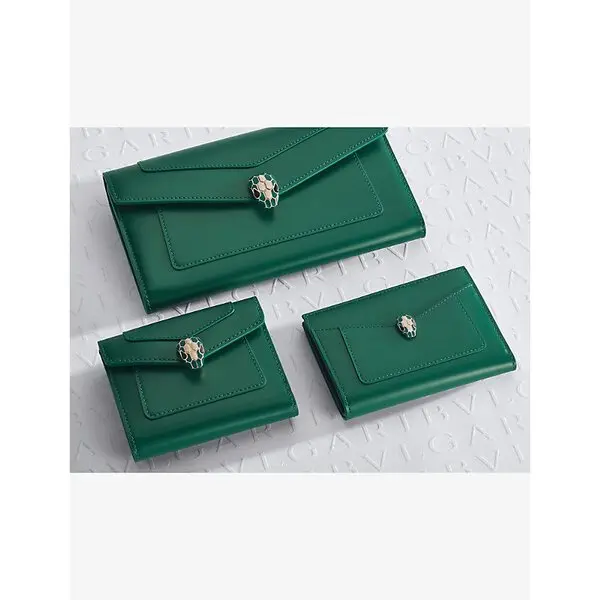 BVLGARI Serpenti Forever Leather Wallet - Green