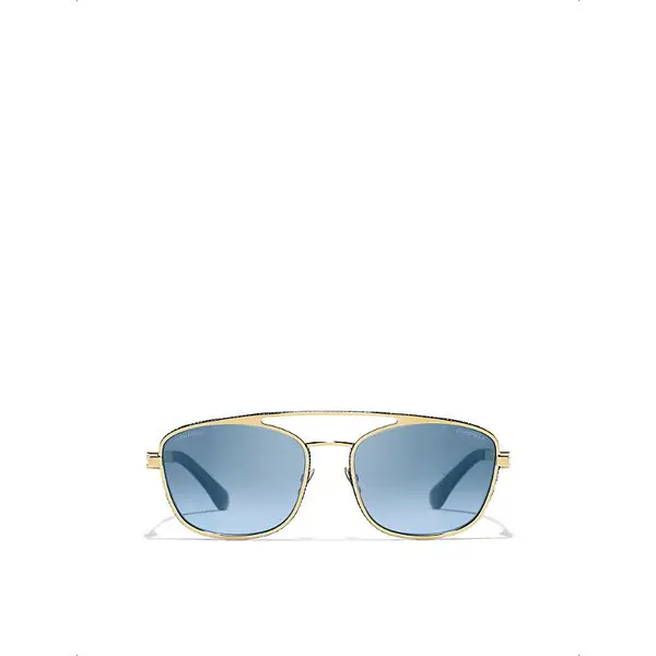 Chanel Pilot-frame Metal Sunglasses - Gold