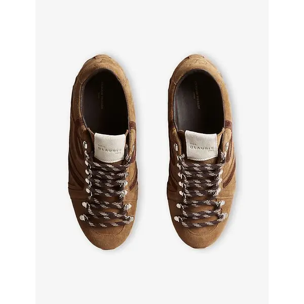 Claudie Pierlot Contrast-stitch Suede Trainers - Brown