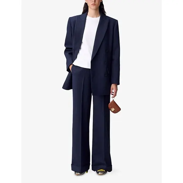 Claudie Pierlot Double-breasted Tailored Woven Jacket