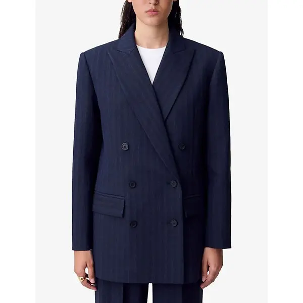 Claudie Pierlot Double-breasted Tailored Woven Jacket
