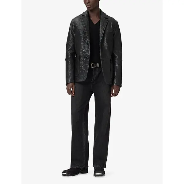 ALLSAINTS Shadwell Single-breasted Leather Blazer