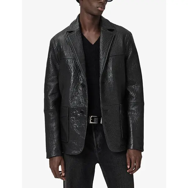 ALLSAINTS Shadwell Single-breasted Leather Blazer