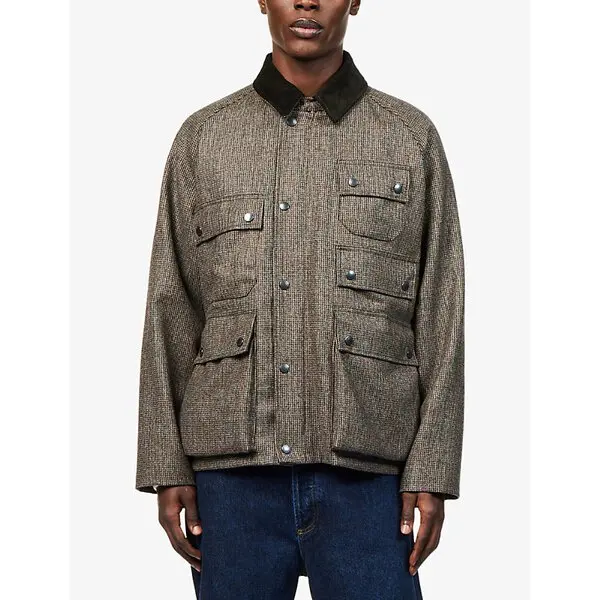 Barbour Relaxed-fit Houndstooth Wool Jacket