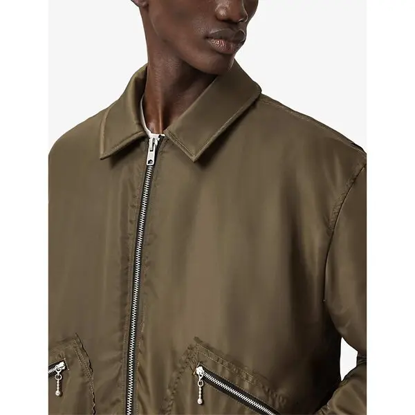ALLSAINTS Fallon Oversized Shell Bomber Jacket - Khaki Brown
