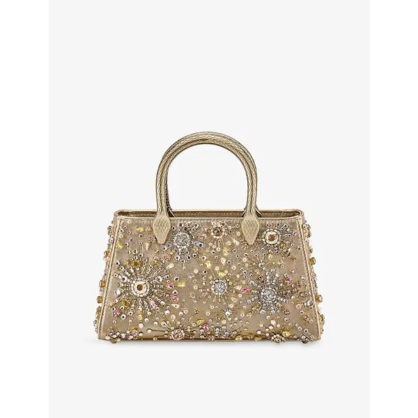 BVLGARI Serpentine Duette Crystal-embellished Top-handle Bag