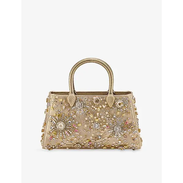 BVLGARI Serpentine Duette Crystal-embellished Top-handle Bag