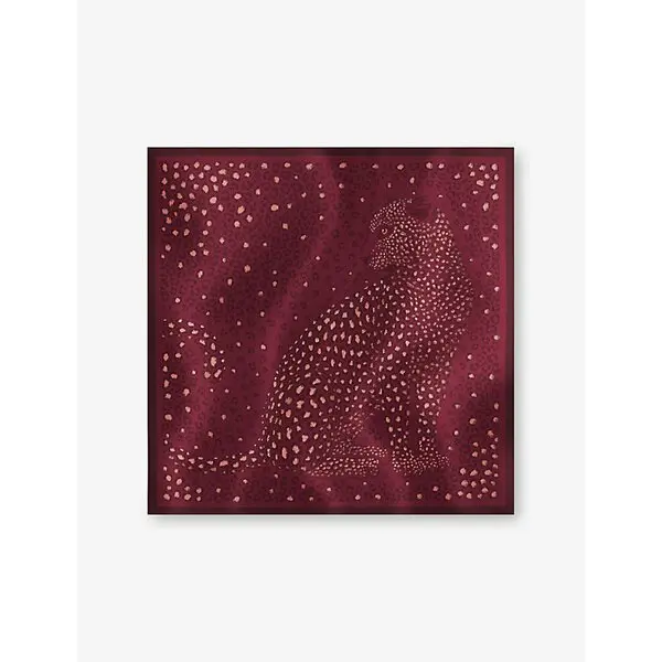 CARTIER Panthère Dots Printed Silk-twill Scarf - Grape