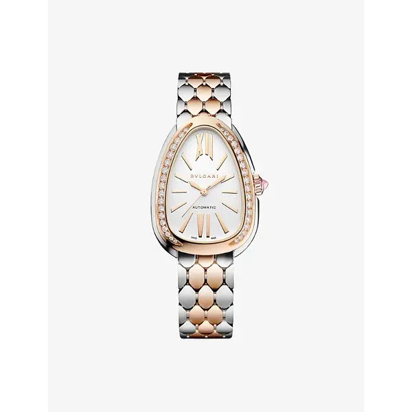 BVLGARI Serpenti Seduttori Diamond And Stainless Steel Automatic Watch - Rose Gold
