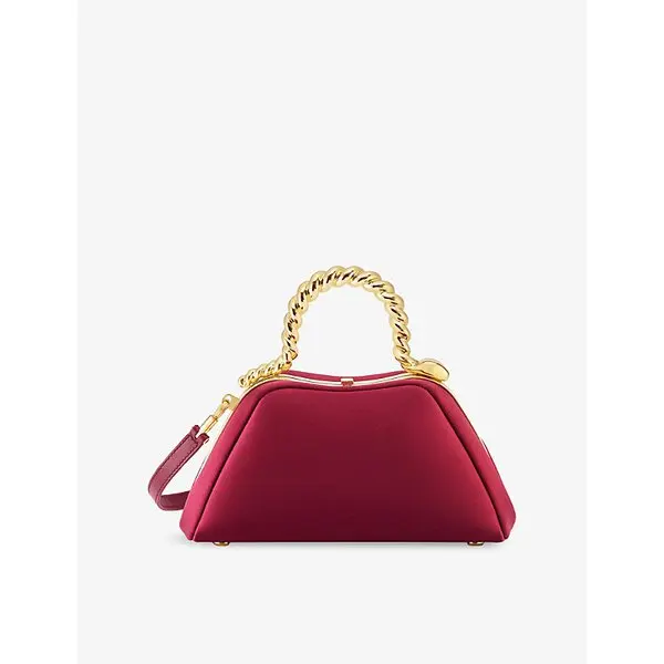 BVLGARI Geraldine Guyot X Serpentine Mini Satin Top Handle Bag - Red