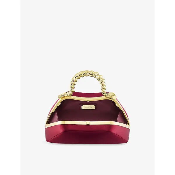 BVLGARI Geraldine Guyot X Serpentine Mini Satin Top Handle Bag - Red