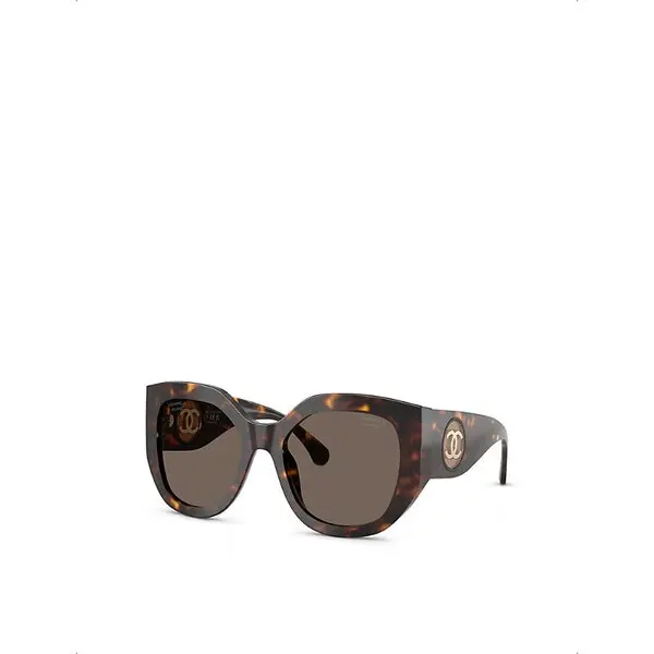 Chanel Butterfly-frame Acetate Sunglasses - Brown
